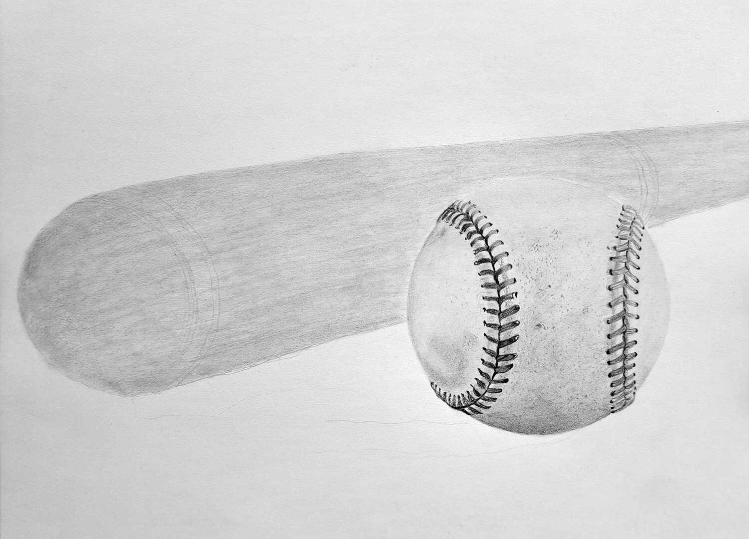 How to Draw a Realistic Baseball Bat and Ball | Muus Art