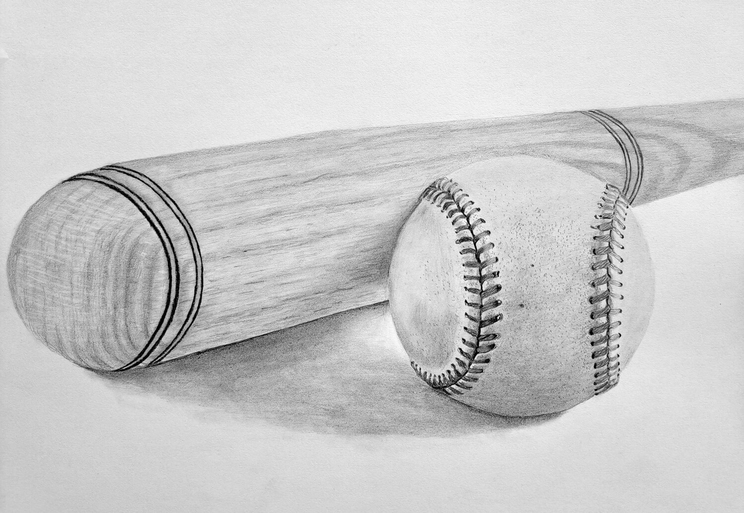 How to Draw a Realistic Baseball Bat and Ball | Muus Art