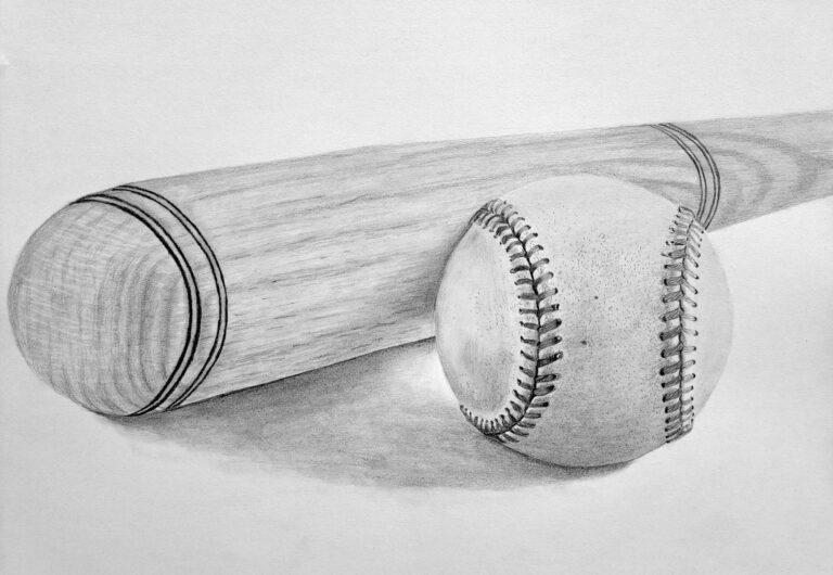 How to Draw a Realistic Baseball Bat and Ball | Muus Art