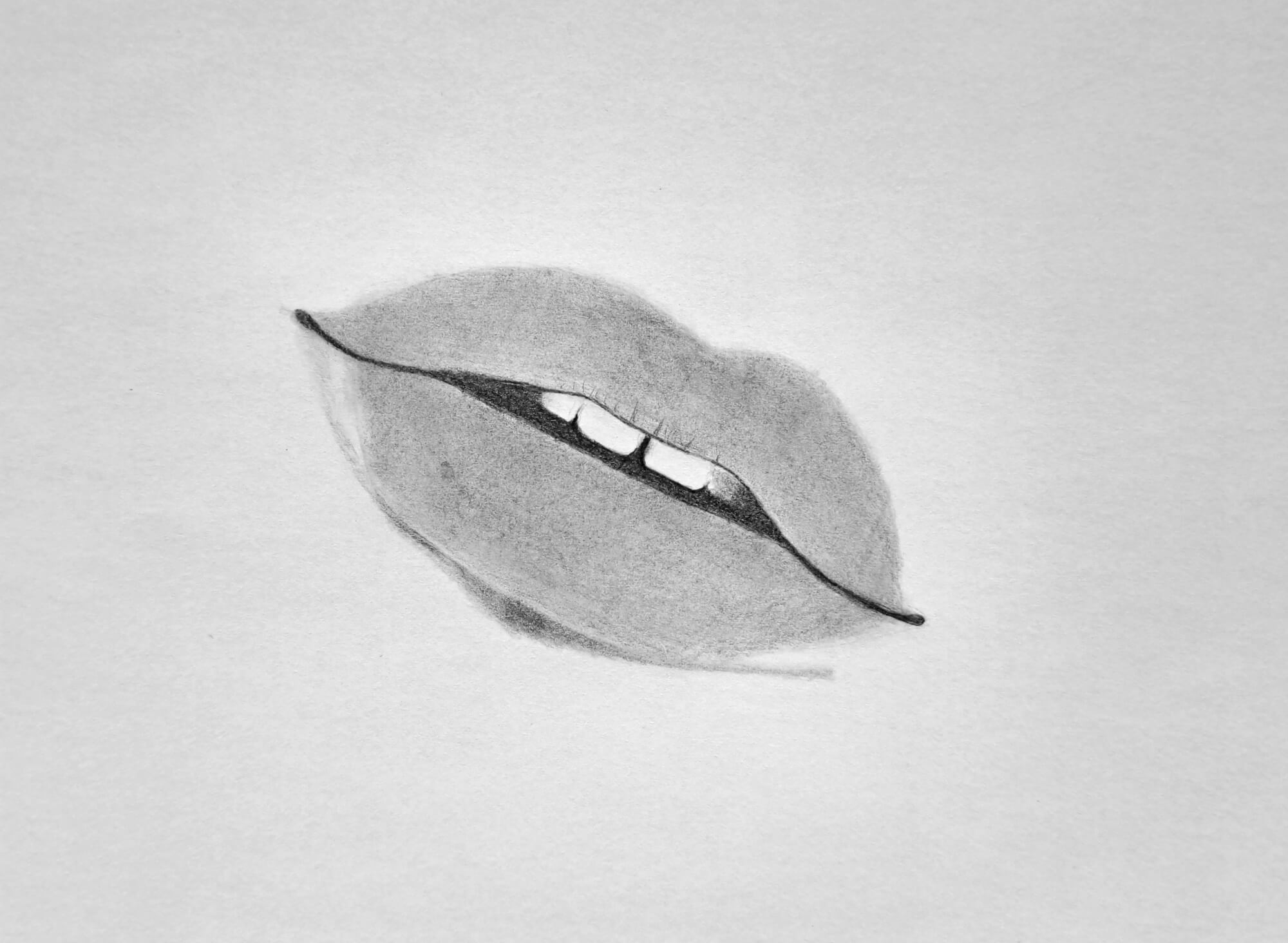 How to Draw Realistic Front View Lips (3-Circles Method) | Muus Art