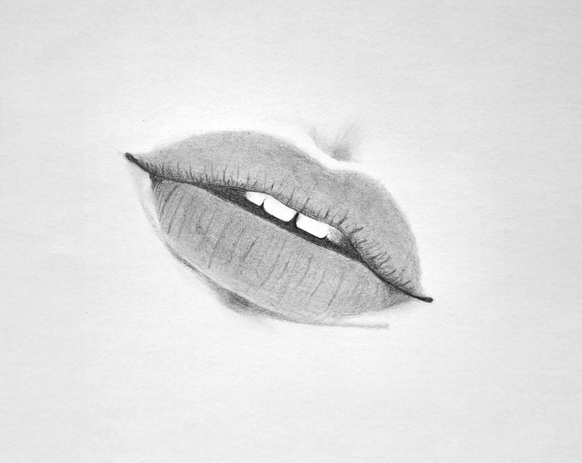 How to Draw Realistic Front View Lips (3-Circles Method) | Muus Art
