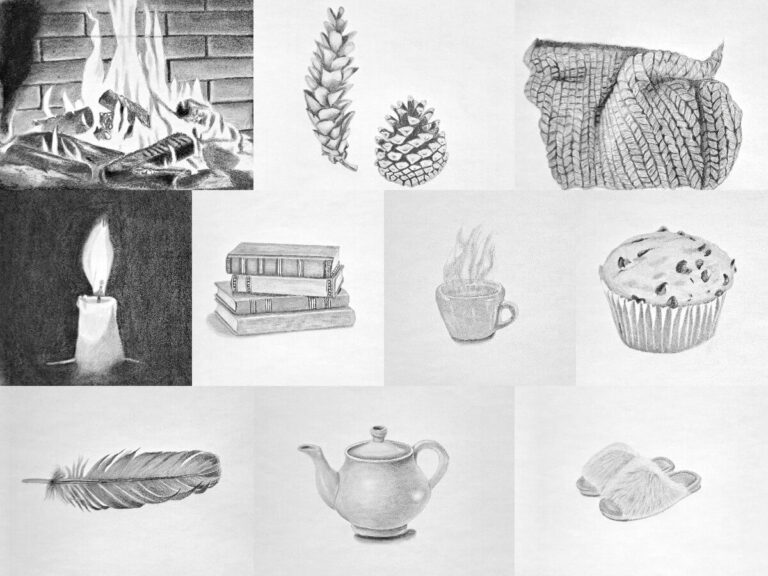 Winter Texture Drawing Challenge: 11 Cozy Objects to Sketch This Month ...