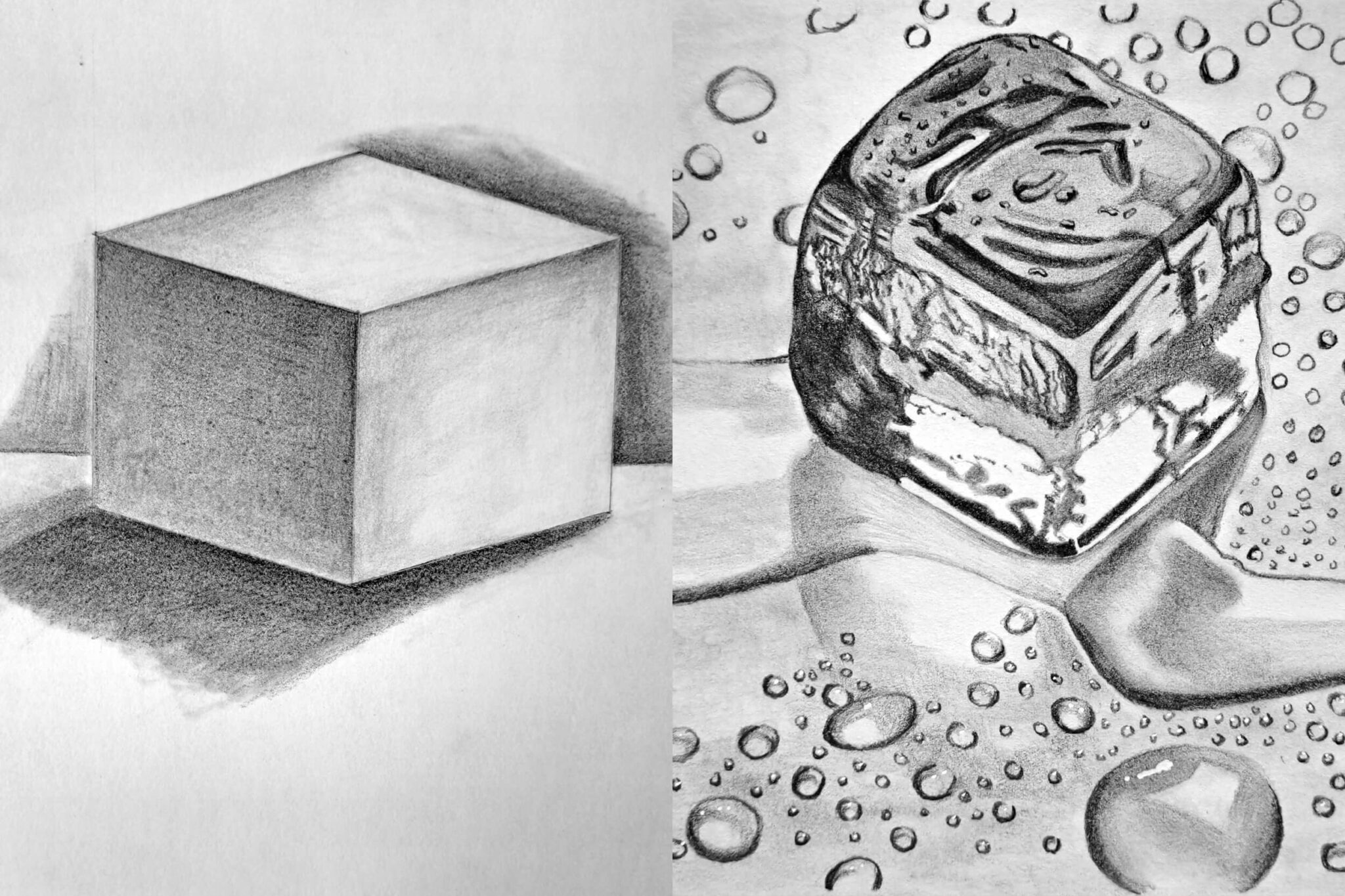 Learn How to Draw a Cube and Shade an Ice Cube | Muus Art